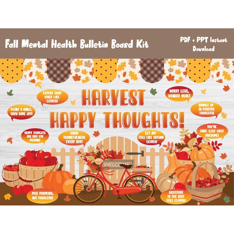Mental Health Bulletin Board Fall - Etsy