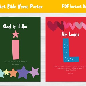 ABC Alphabet Bible Verse Poster/christian Scripture Wall Art/god Decor ...