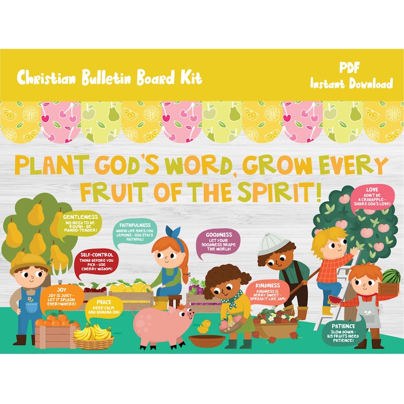 Fruit of the Spirit Bulletin Board Kit/vbs Christian/summer/sunday ...