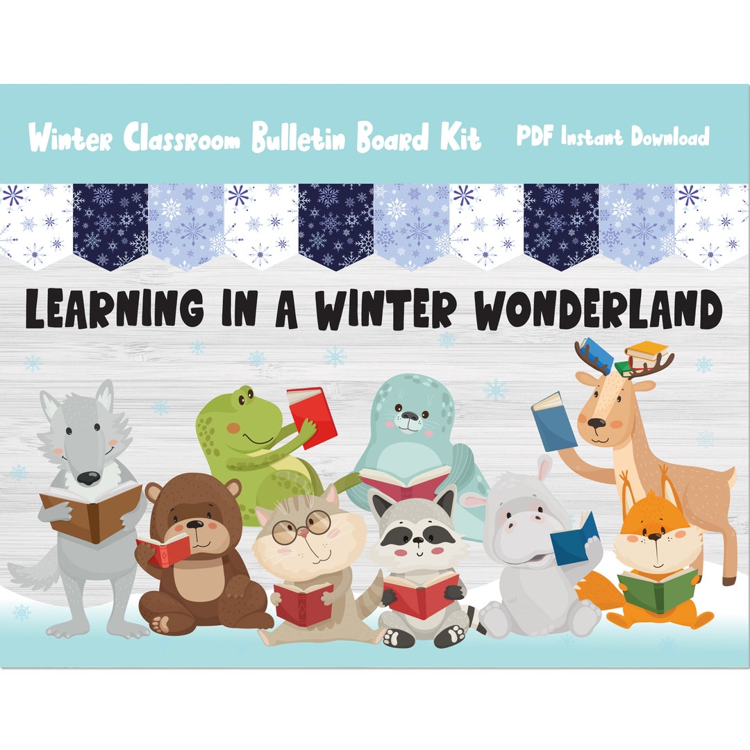 Winter Reading Bulletin Board Kit/library Printable/december - Etsy