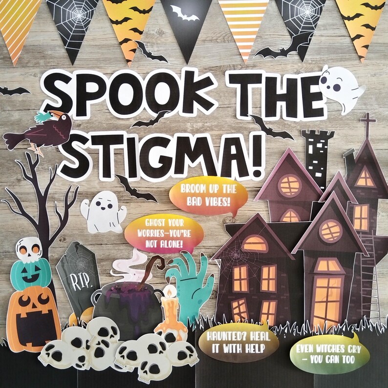 Halloween Mental Health Bulletin Board Kit/fall High School Counselor ...