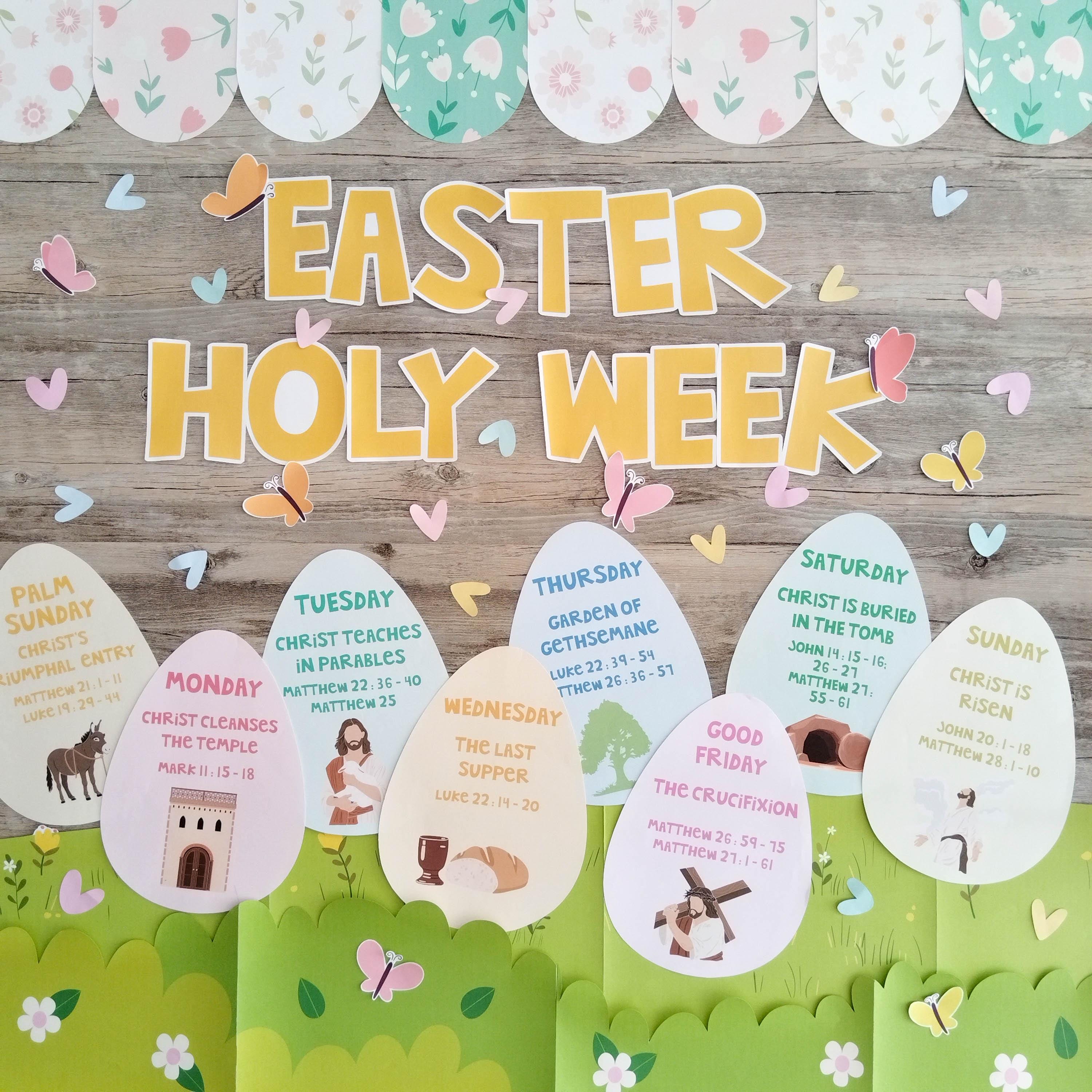 Easter April Bulletin Board Kit/church/sunday School/christian ...