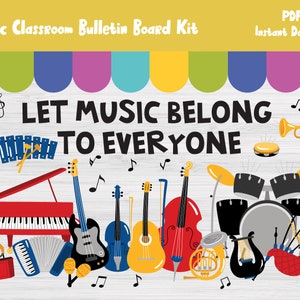 Music Classroom Bulletin Board Kit/music Class Room Decor/wall Door ...
