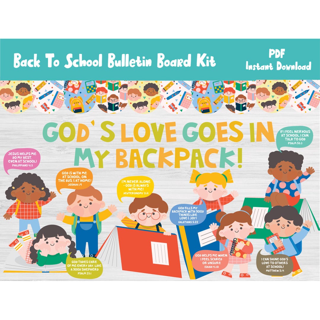 Christian Back to School Bulletin Board Kit/welcome/new School Year ...