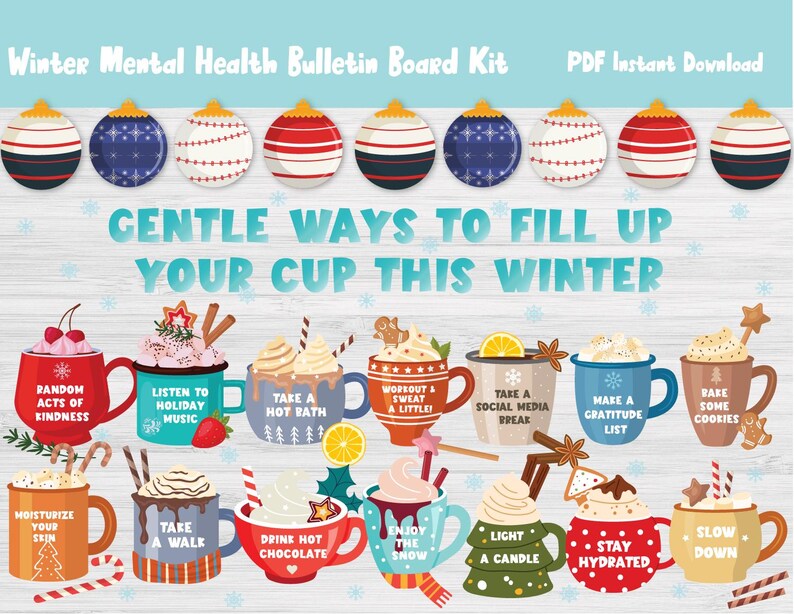 Winter Mental Health Awareness Bulletin Board Kit/self/classroom Wall ...