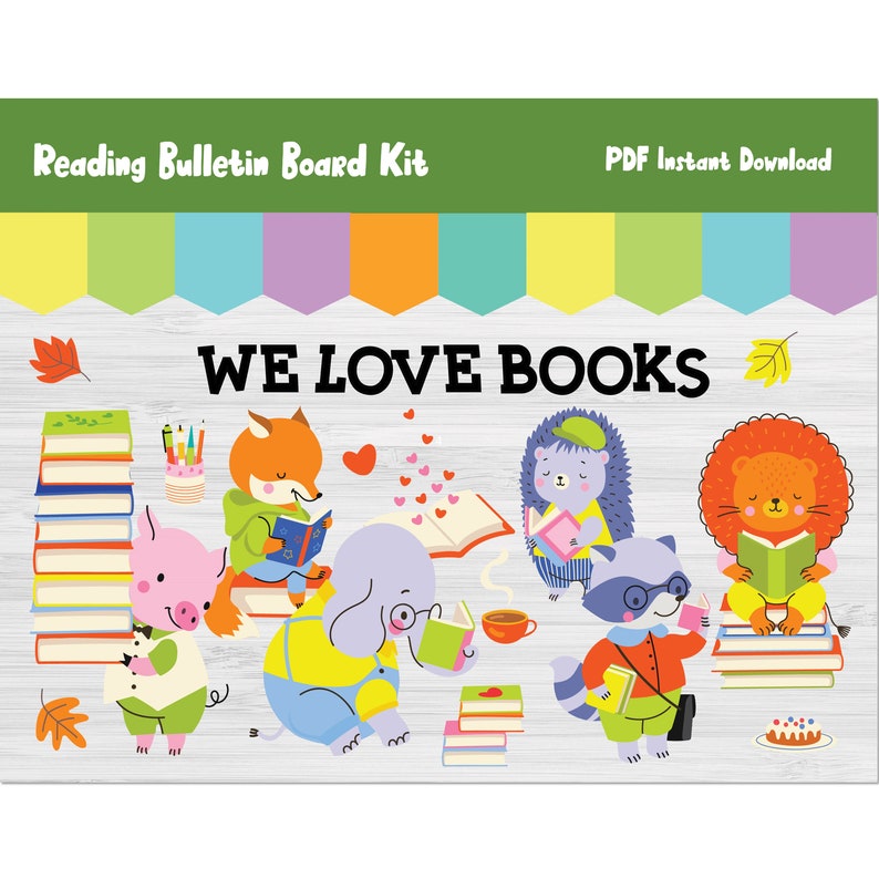 Reading Library Bulletin Board Kit/kindergarten Classroom Read Decor ...