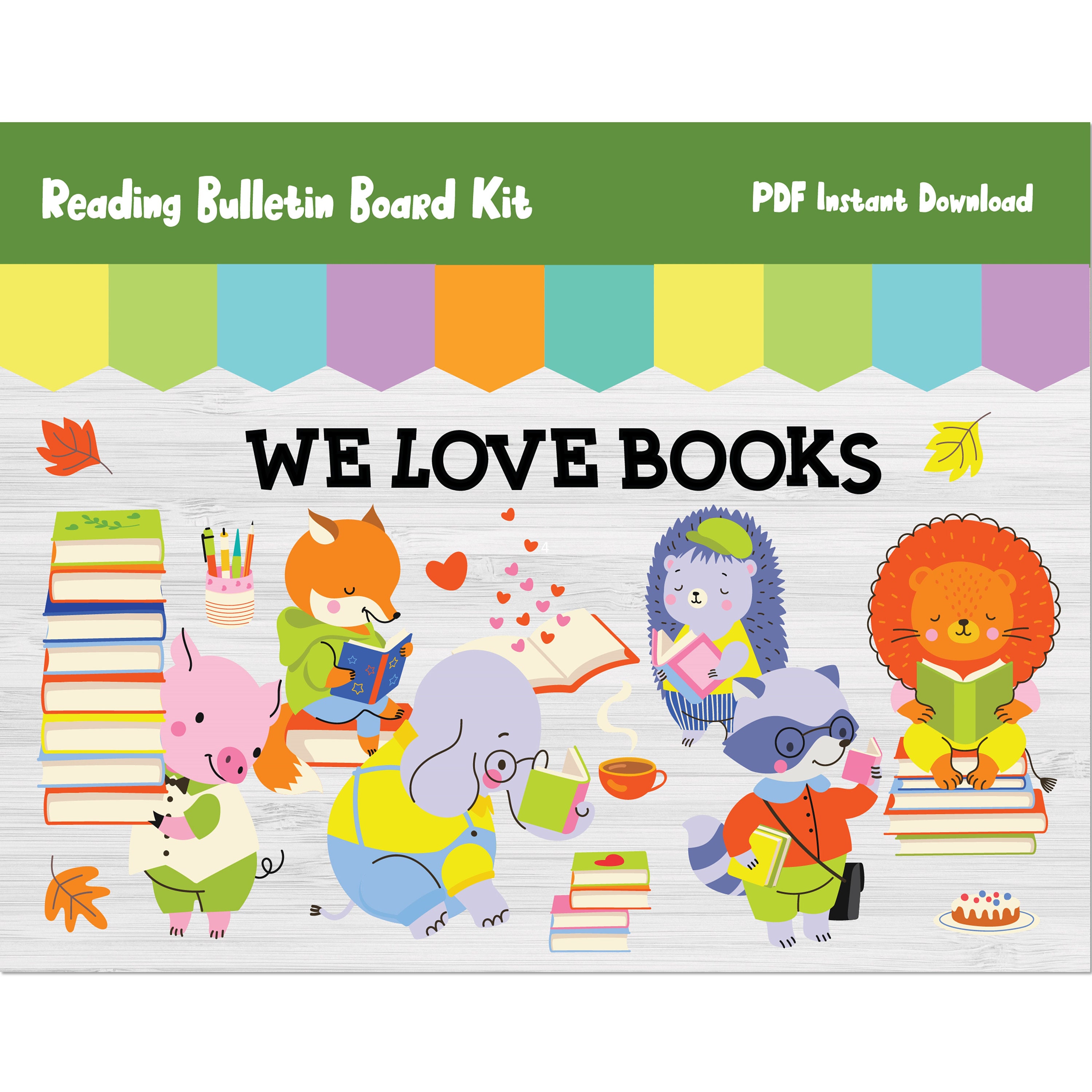 Reading Library Bulletin Board Kit/kindergarten Classroom Read Decor ...