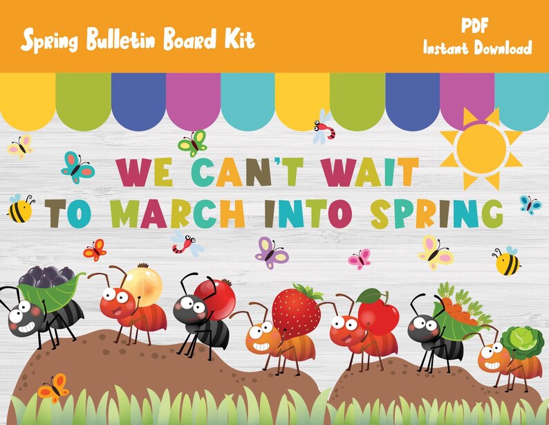 Spring Bulletin Board Kit/march Classroom Decor/kindergarten/preschool ...