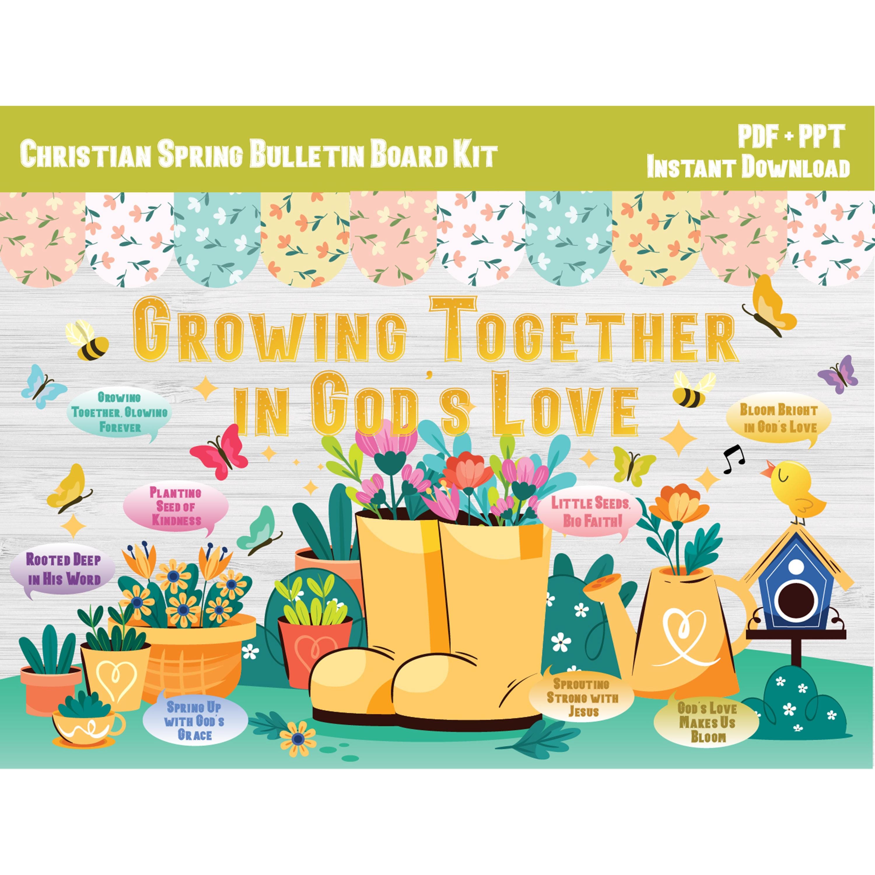 Spring Church Bulletin Board Kit/sunday School Christian Classroom Wall ...