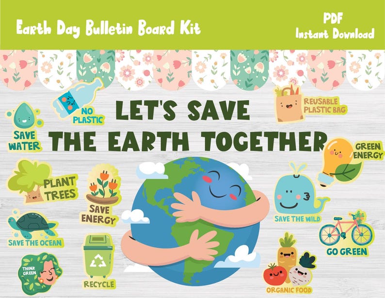 Earth Day Bulletin Board Kit/reduce Reuse Recycle/april Classroom Wall ...