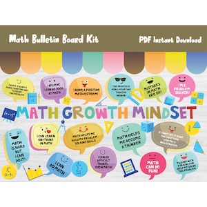 Math Bulletin Board Kit/growth Mindset/ Classroom Decor/wall Door ...