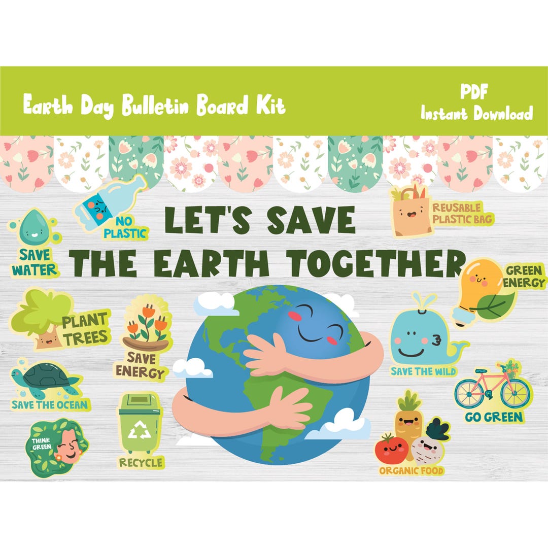 Earth Day Bulletin Board Kit/reduce Reuse Recycle/april Classroom Wall ...