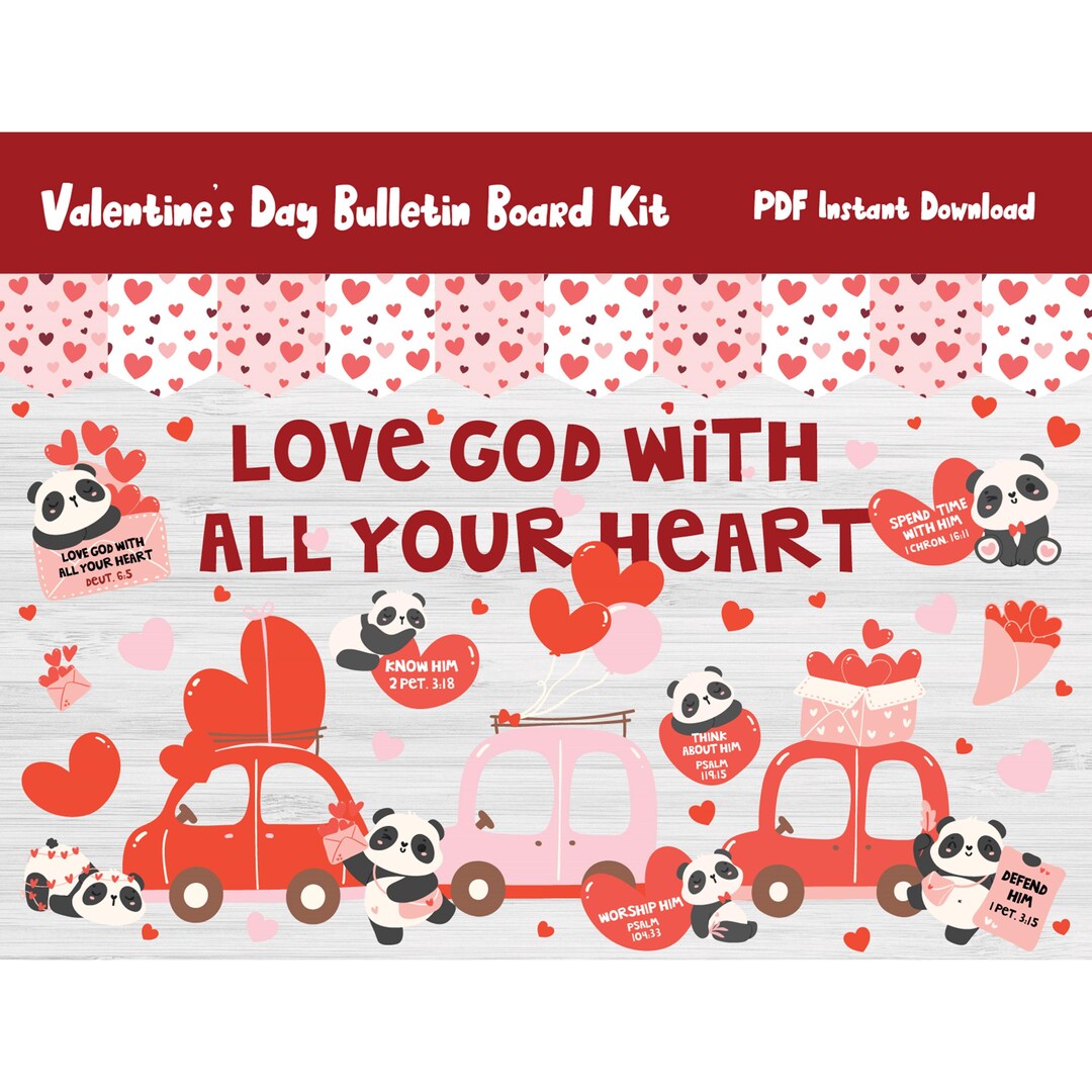 Valentine's Day Church Bulletin Board Kit/christian Sunday School ...