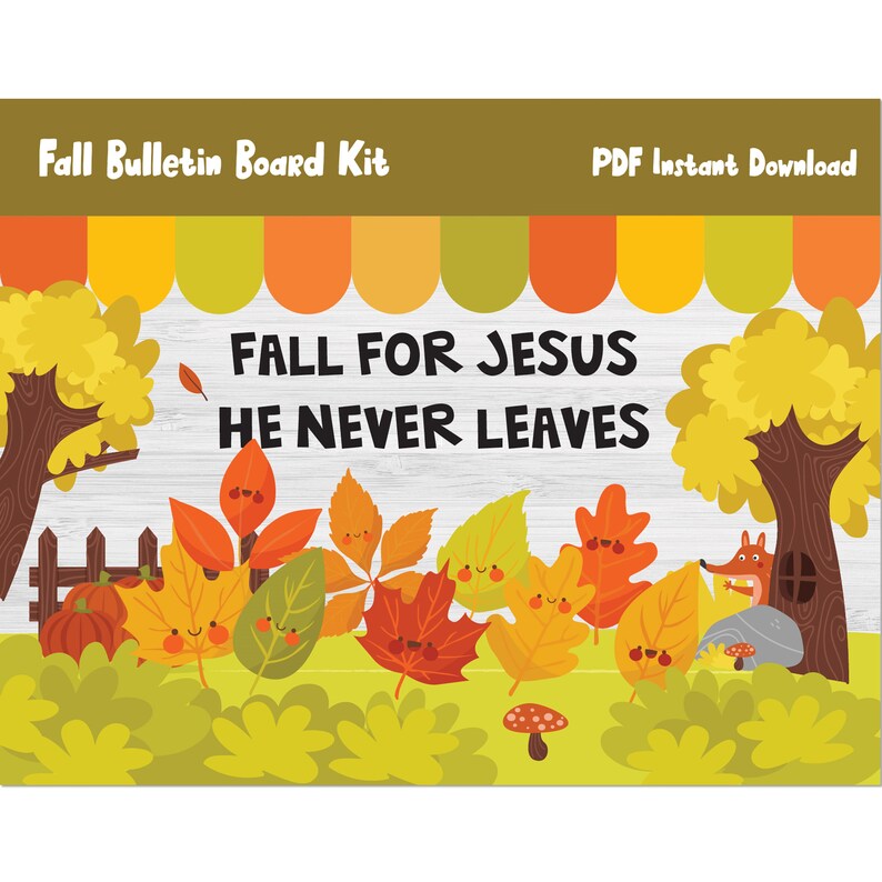 Fall Christian Bulletin Board Kit/sunday School/church Wall Decor ...