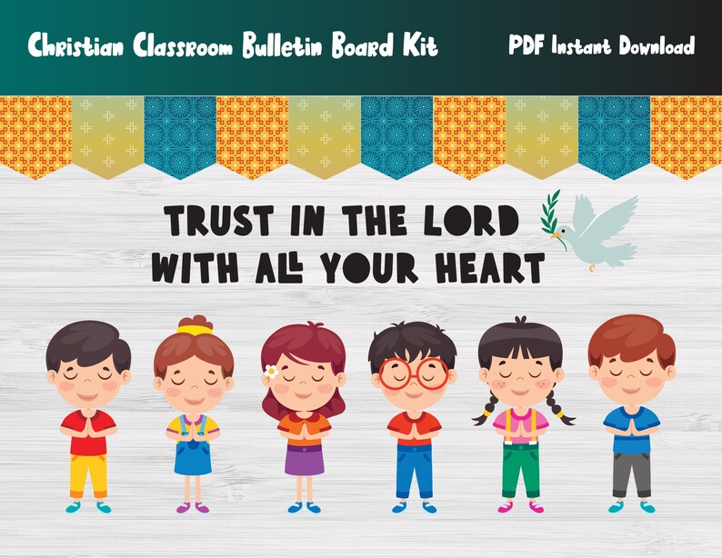 Christian Bulletin Board Kit/bible Verse/sunday School Classroom Decor ...