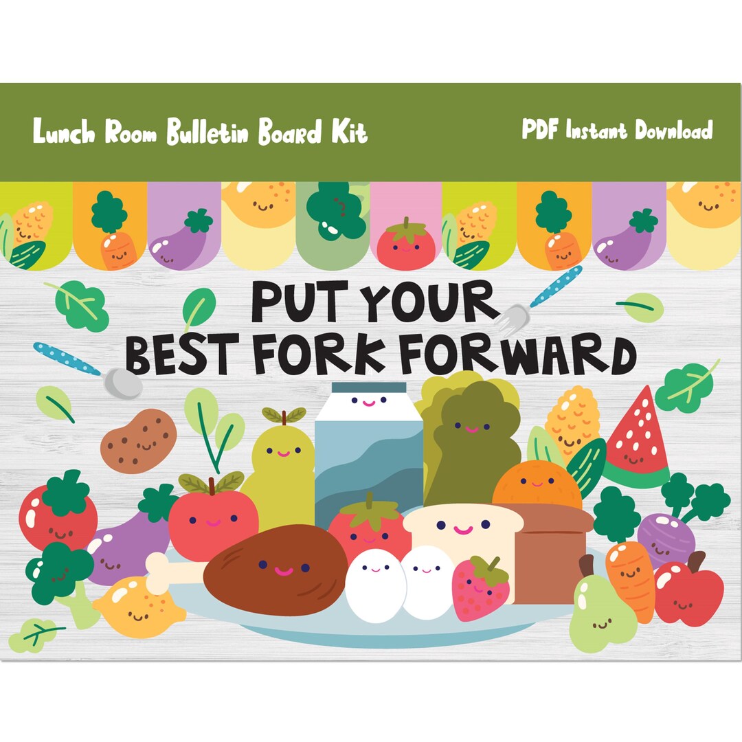 Lunch Room Bulletin Board Kit/set/school Cafeteria Wall Decor/nutrition ...