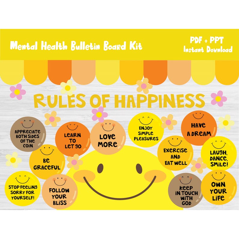 Mental Health Bulletin Board Kit/school Counselor/counseling Wall Door ...