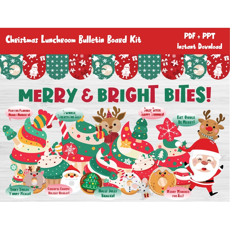 Christmas Lunchroom Bulletin Board/school Cafeteria/winter Holiday ...