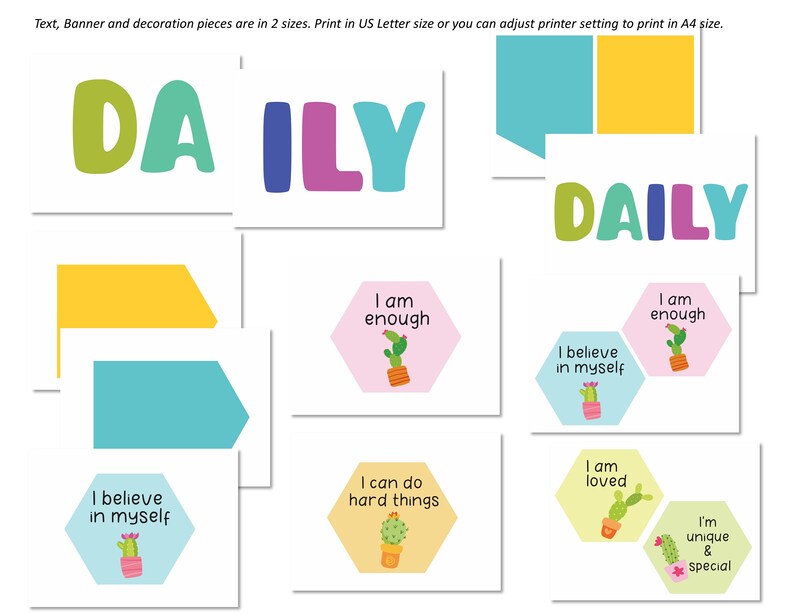 Kids Positive Affirmation Bulletin Board Kits/growth Mindset ...