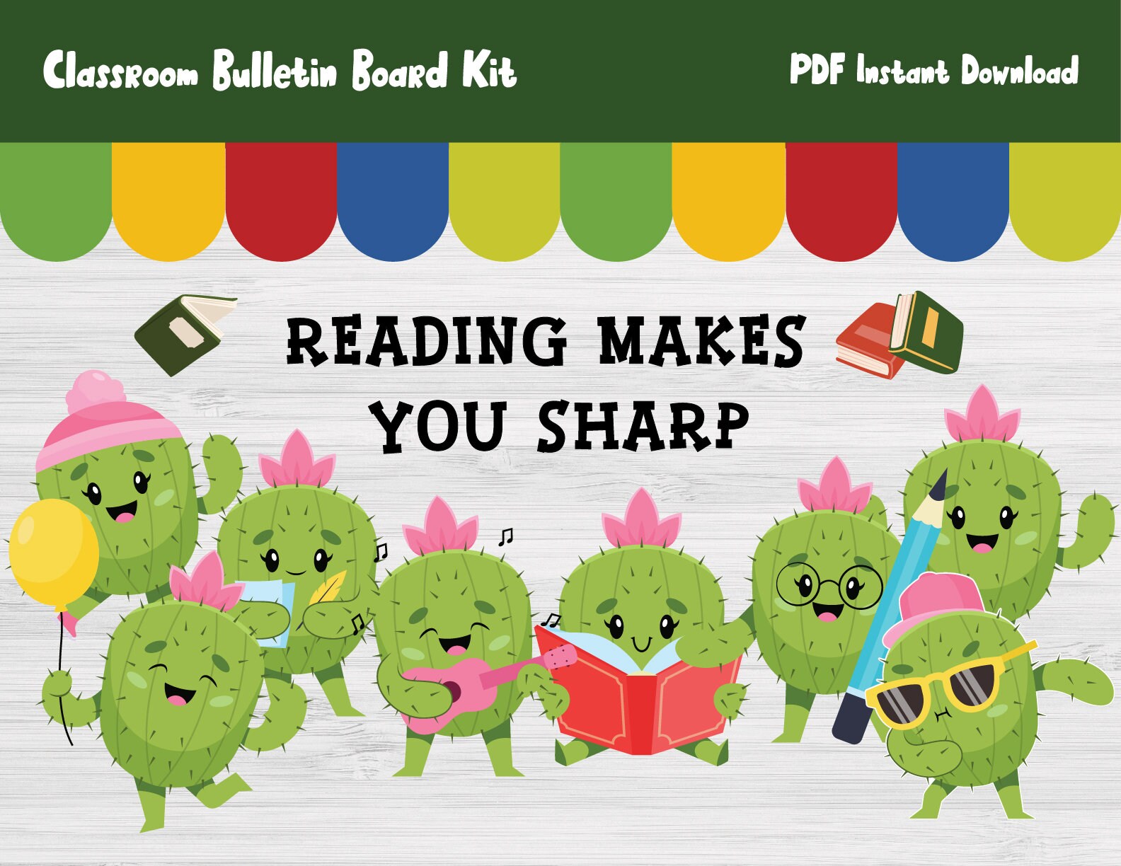 Reading Preschool Bulletin Board Kit/kindergarten Classroom Read Decor ...