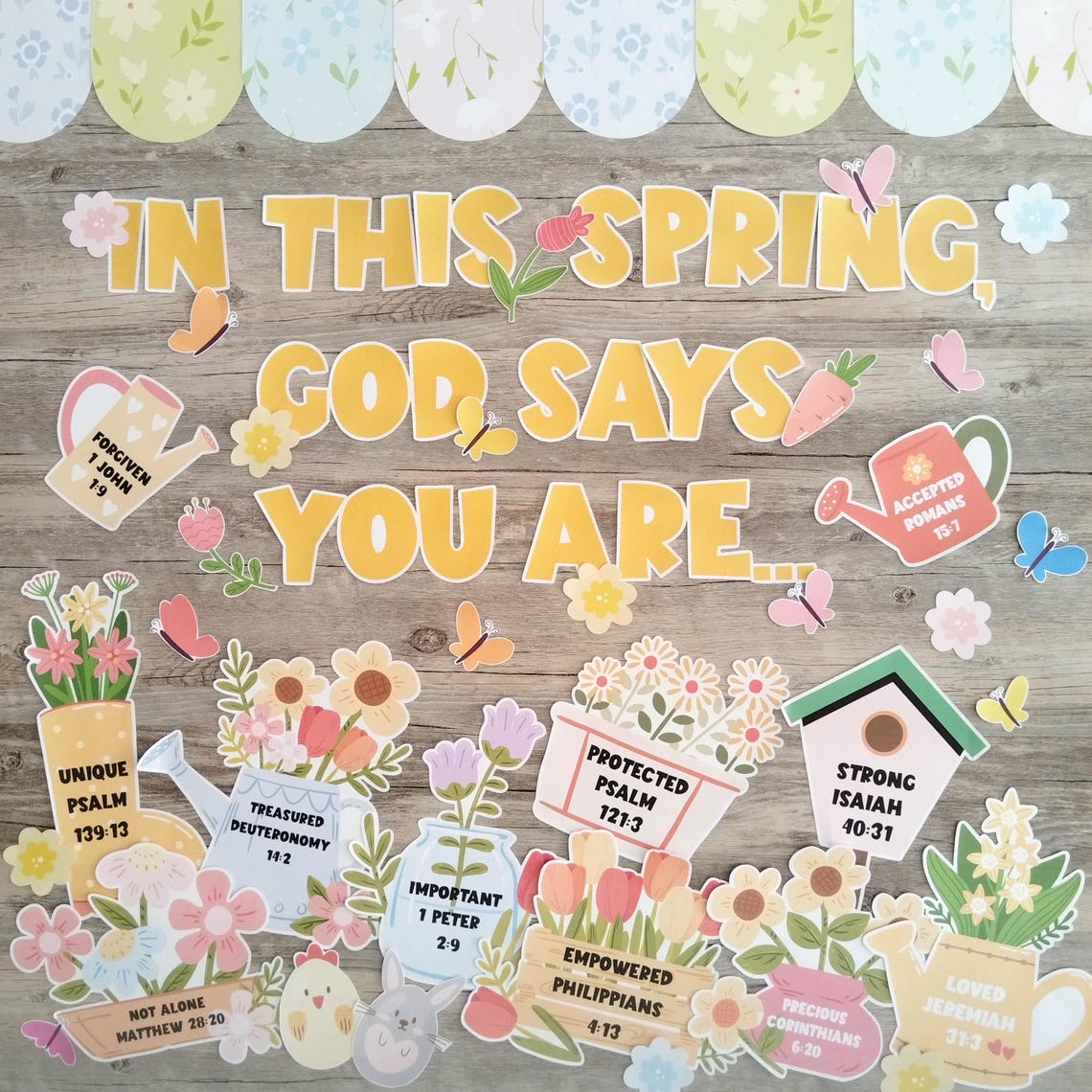 Spring Church Bulletin Board Kit/sunday School Christian Classroom ...