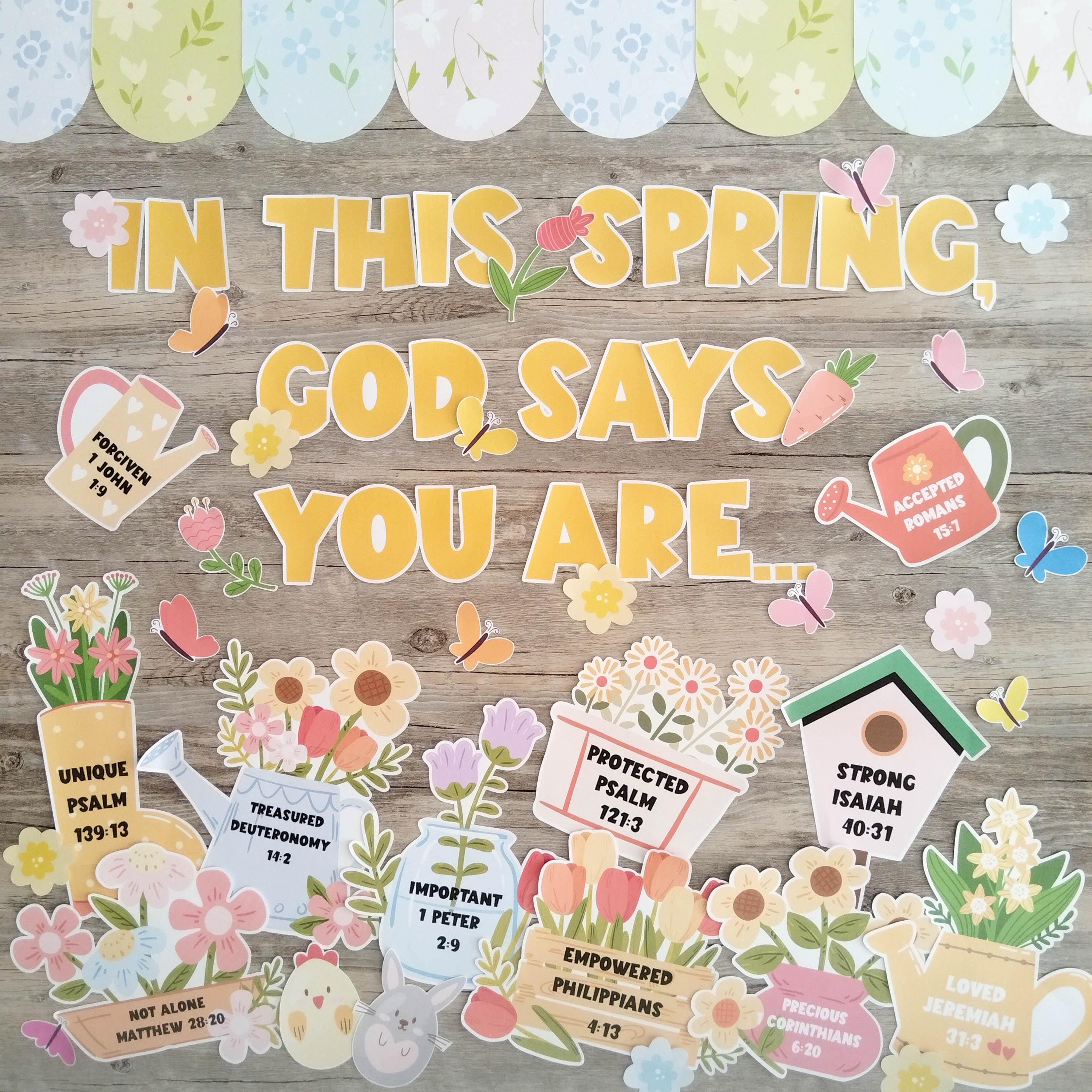 Spring Church Bulletin Board Kit/sunday School Christian Classroom ...