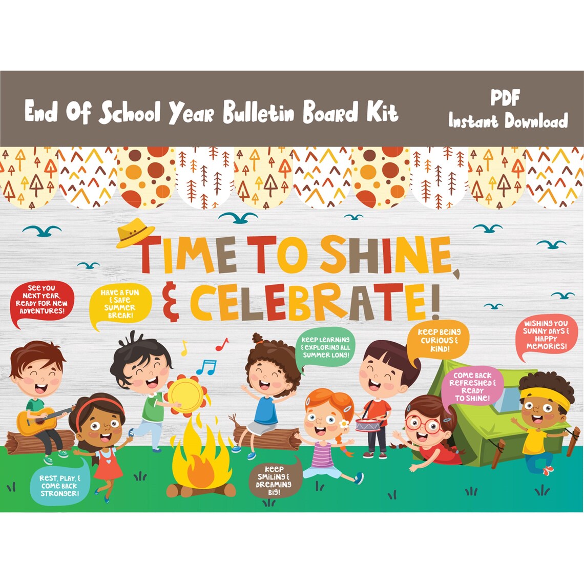 End of the School Year Bulletin Board Kit/graduation/summer Countdown ...