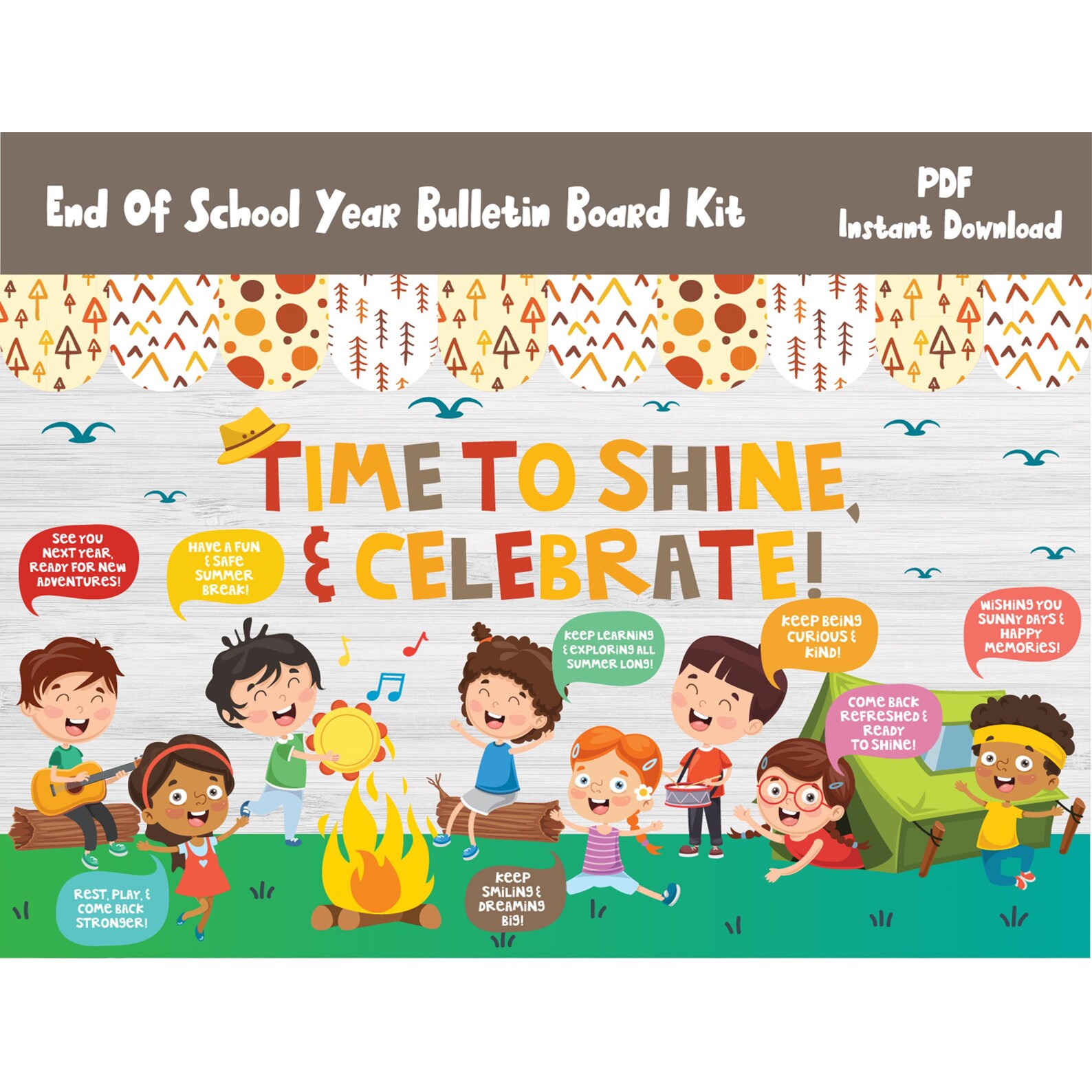 End of the School Year Bulletin Board Kit/graduation/summer Countdown ...