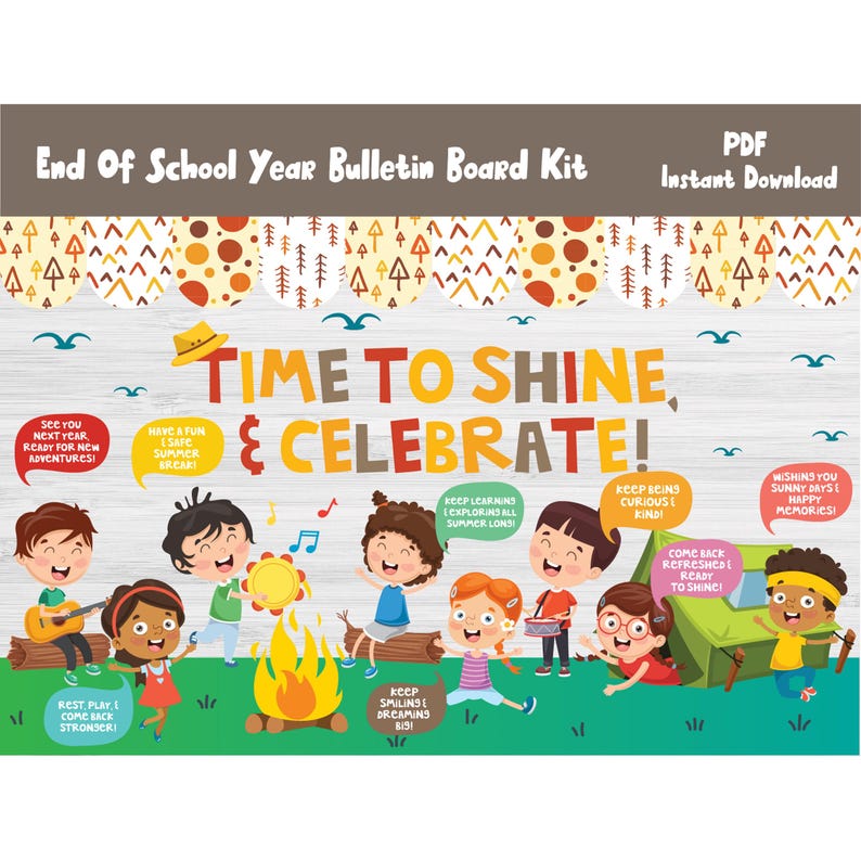 End of the School Year Bulletin Board Kit/graduation/summer Countdown ...
