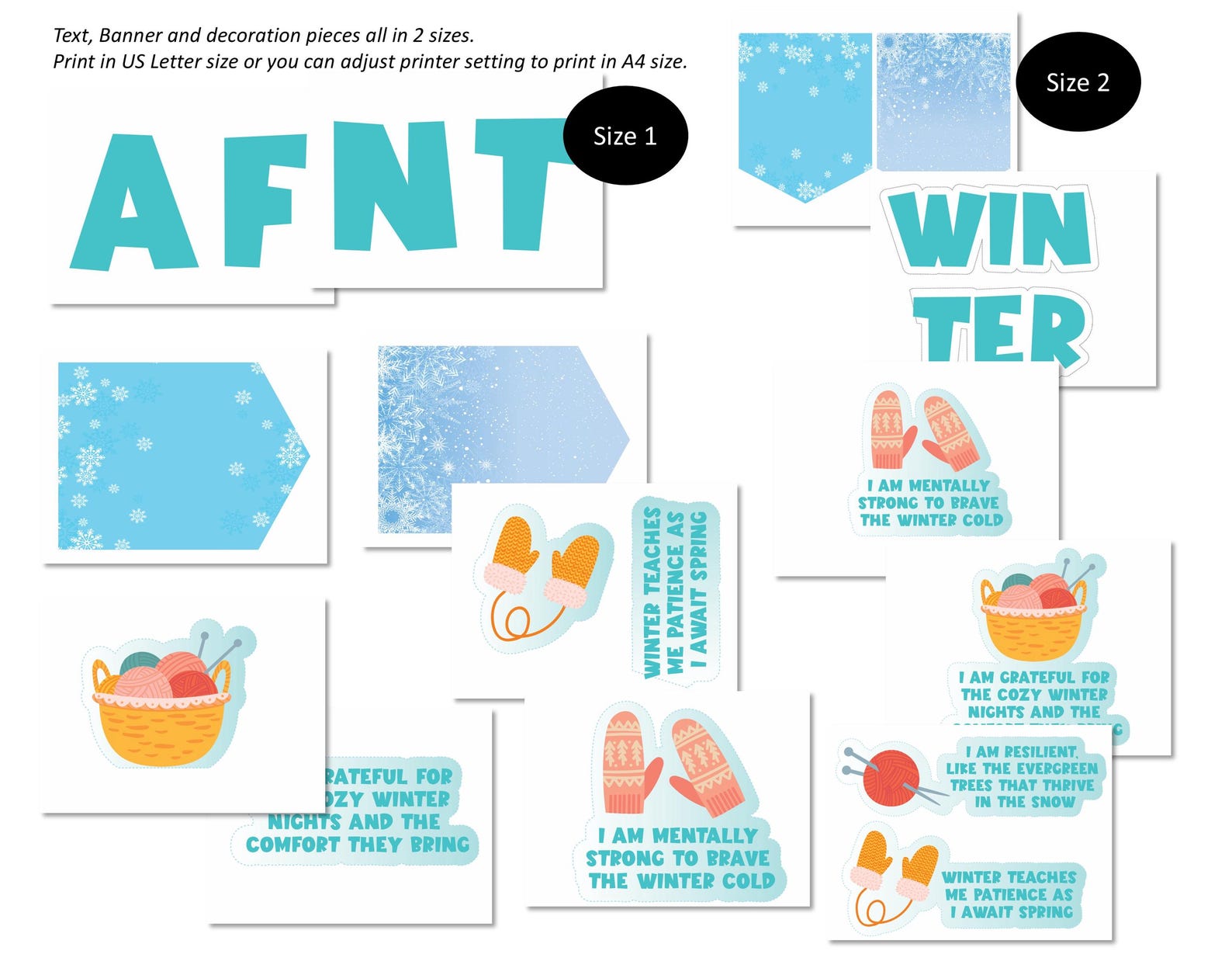 Winter Affirmation Bulletin Board Kit/mental Health Awareness/classroom ...