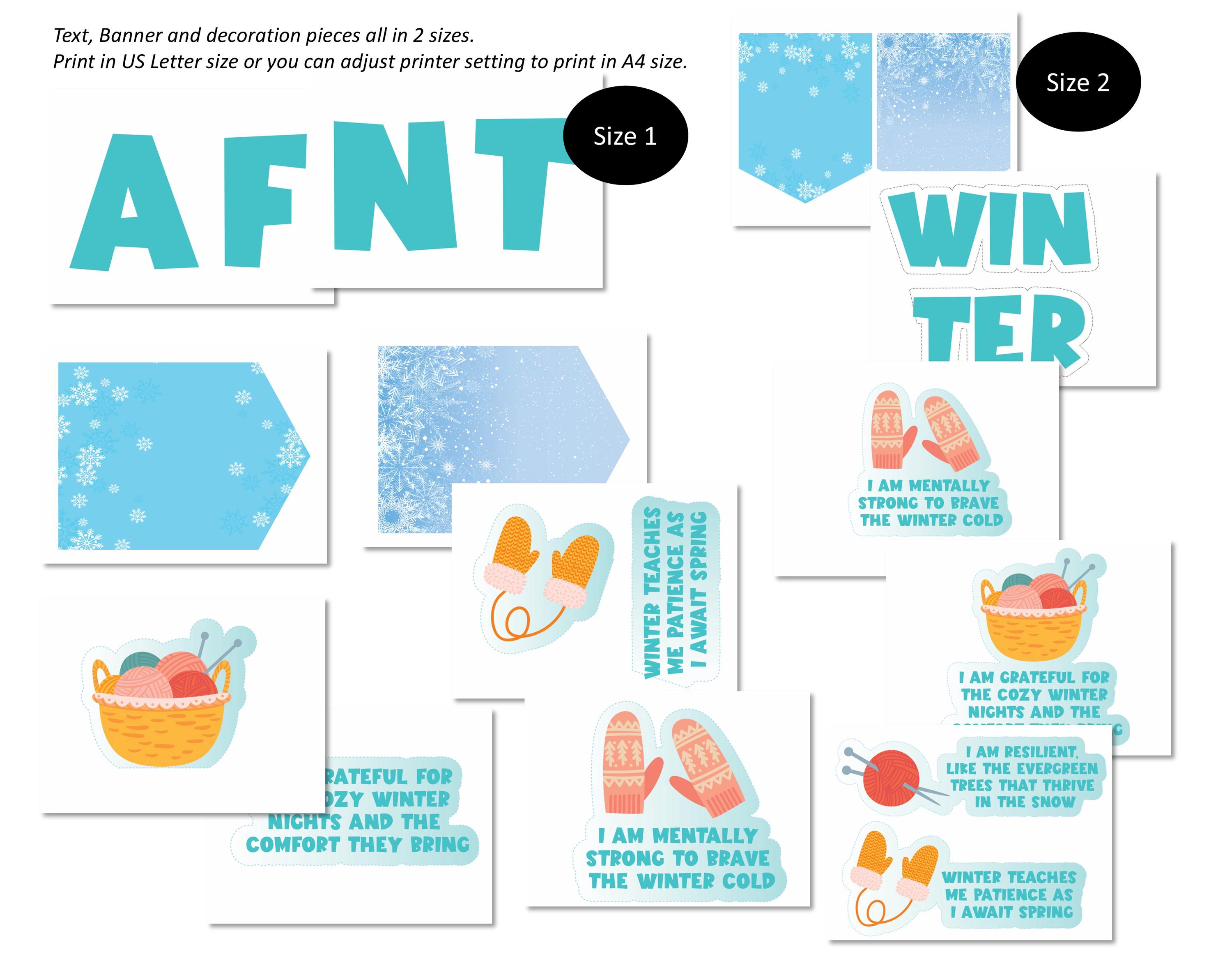 Winter Affirmation Bulletin Board Kit/mental Health Awareness/classroom ...