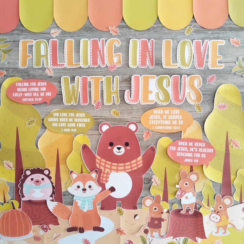 Fall Christian Bulletin Board Kit/sunday School/church Wall Decor ...