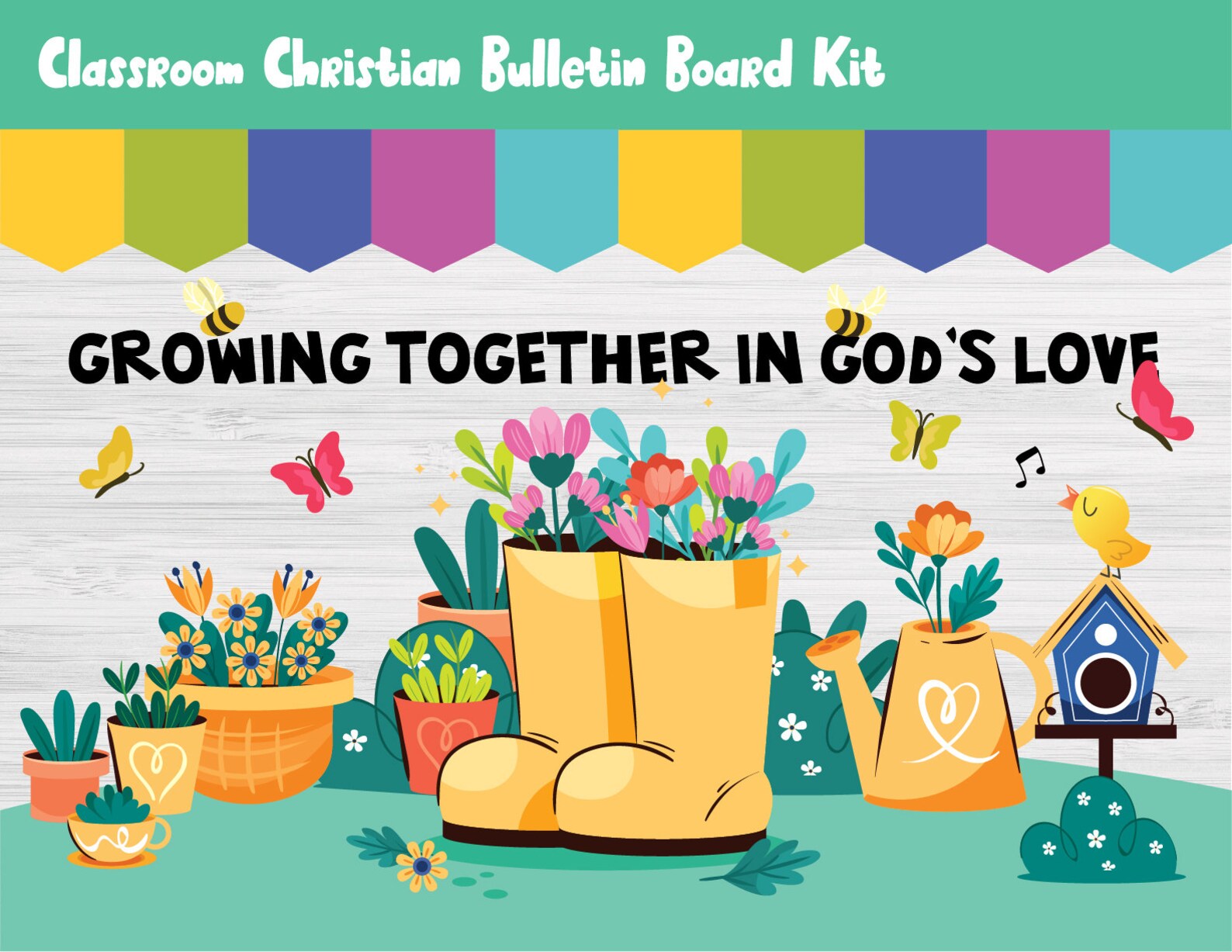 Spring Church Bulletin Board Kit/sunday School Christian Classroom ...