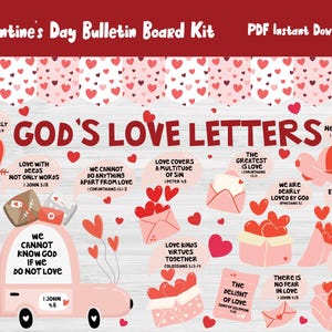 Valentine's Day Church Bulletin Board Kit/christian Sunday School ...