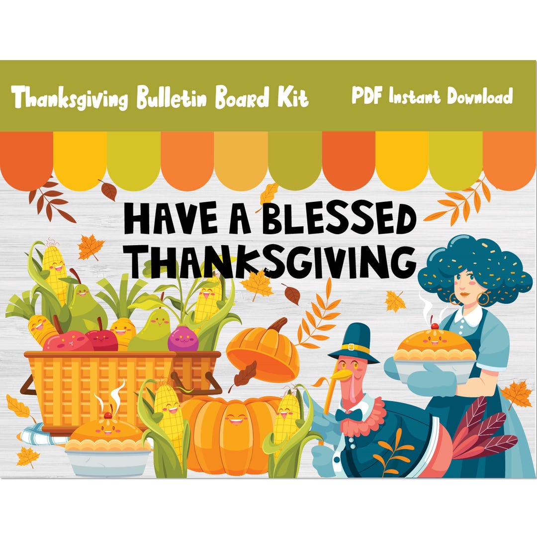 Thanksgiving Fall Bulletin Board Kit/autumn Pumpkin Classroom Decor ...