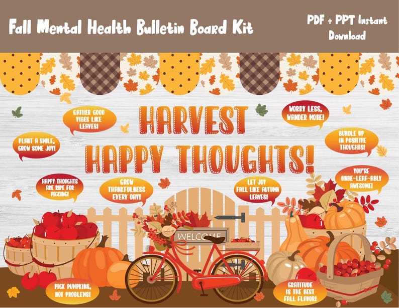 Fall Autumn Mental Health Bulletin Board Kit/high School Counselor ...