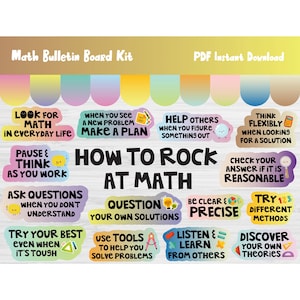 Math Bulletin Board Kit/growth Mindset/ Classroom Decor/wall Door ...