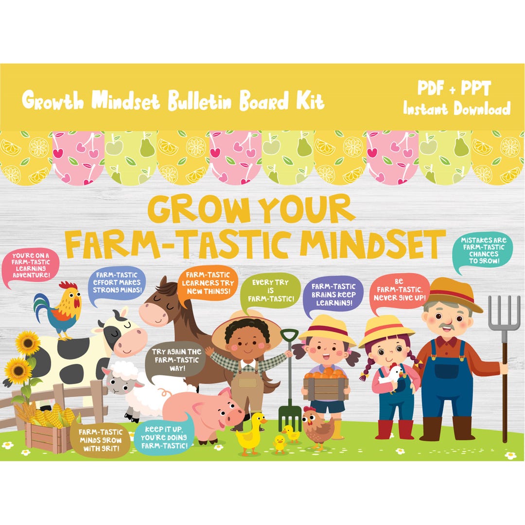 Fall Growth Mindset Back to School Bulletin Board Kit/motivational ...