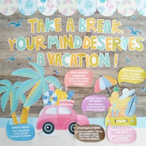Summer Mental Health Bulletin Board Kit/school Counseling/social Worker ...