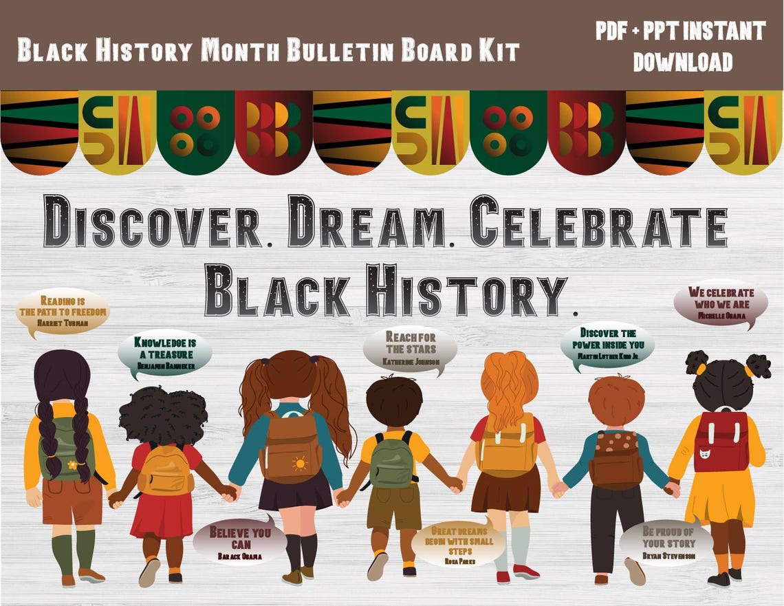 Black History Month Library Reading Bulletin Board Kit/february ...