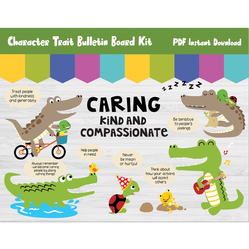 Character Traits Bulletin Board Kit/preschool Classroom Decor/kindergarten Decoration/wall ...