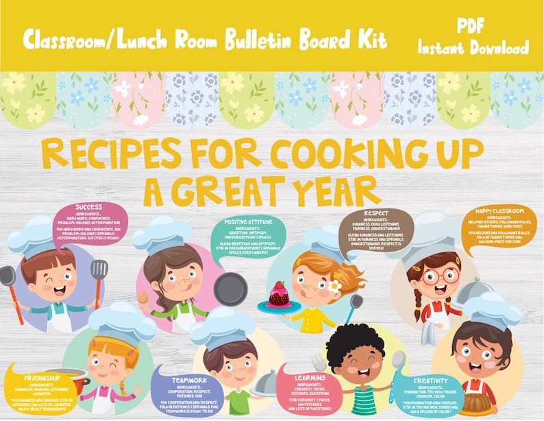Lunchroom Welcome Back to School Bulletin Board Kit/lunch Room ...