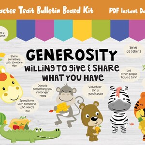Character Traits Bulletin Board Kit/preschool Classroom Decor ...