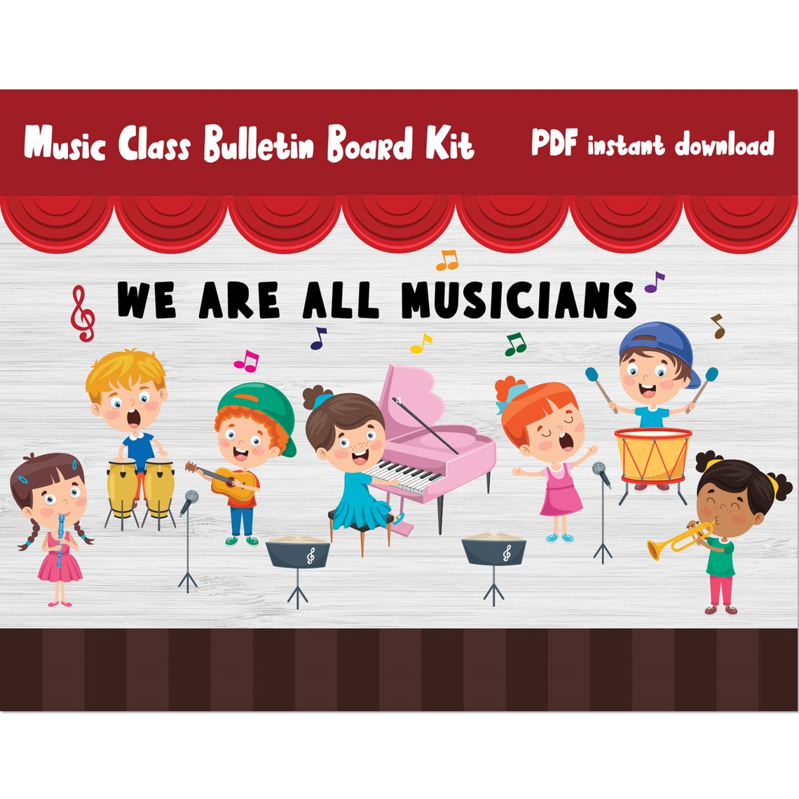 Music Classroom Bulletin Board Kits/set/music Class Wall Door Display ...