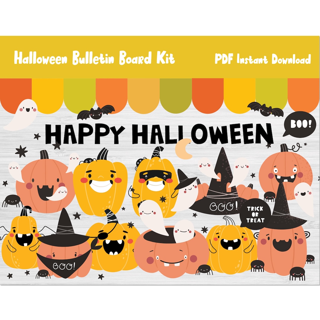 Halloween Bulletin Board Kits/fall Pumpkin Kindergarten Classroom Decor ...