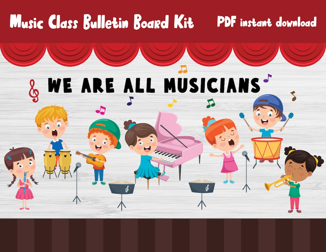 Music Classroom Bulletin Board Kits/set/music Class Wall Door Display ...