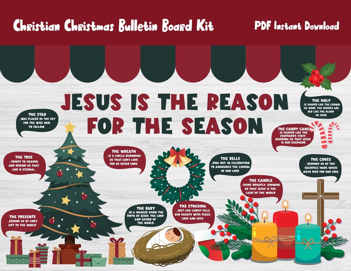 Christian Christmas Bulletin Board Kit/church Sunday School/winter ...