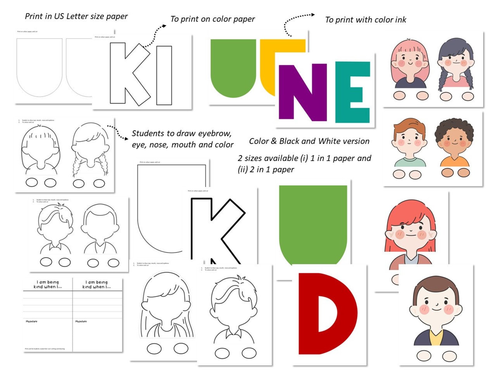 Kindness Bulletin Board Kit/kindergarten Classroom Printable/preschool ...