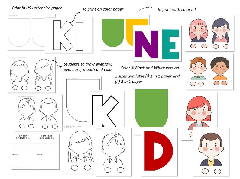 Kindness Bulletin Board Kit/kindergarten Classroom Printable/preschool ...