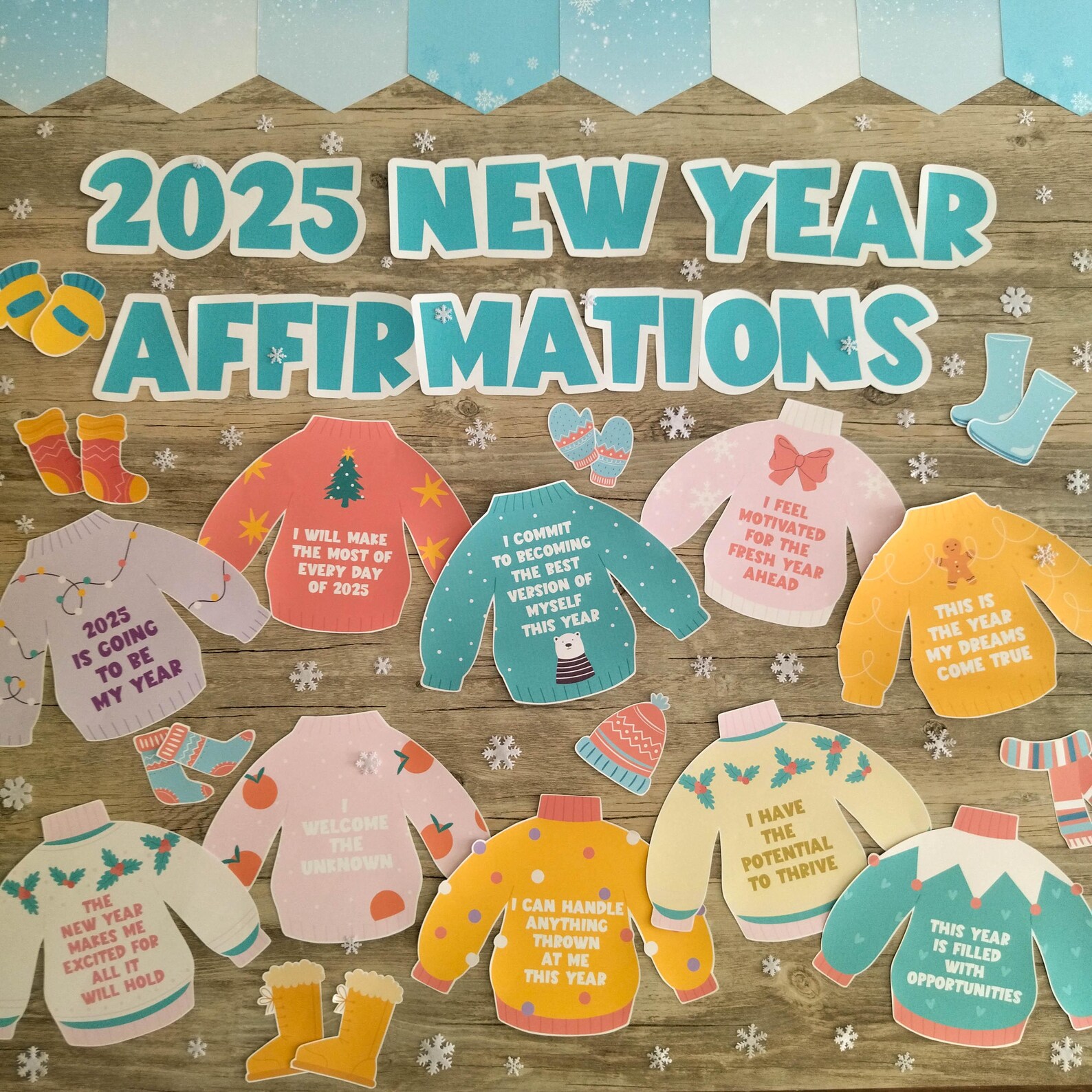 2025 New Year January Affirmation Bulletin Board Kit/mental Health ...